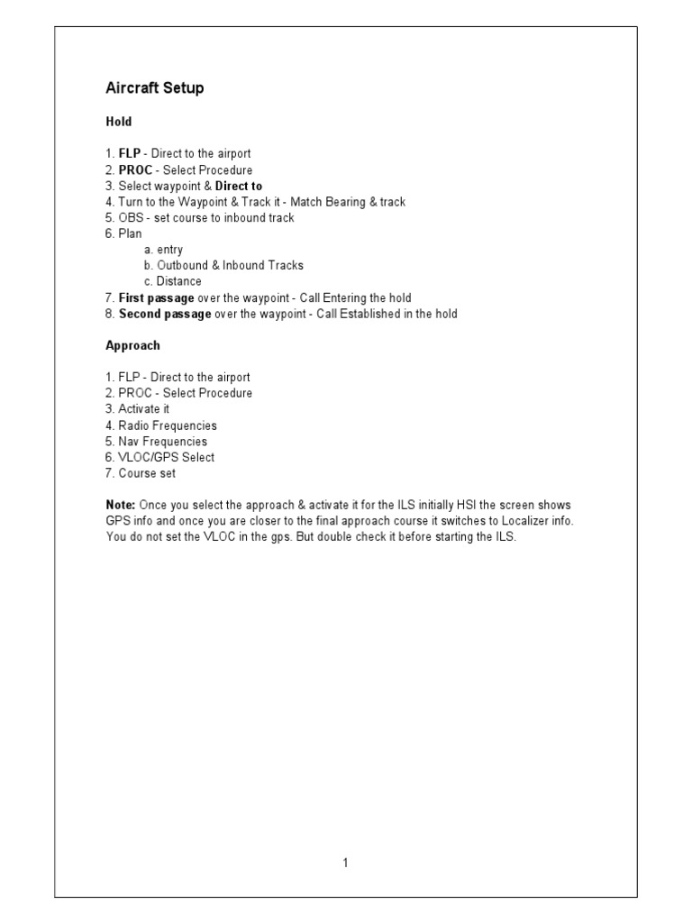 Sop Ifr | PDF | Aviation | Aircraft