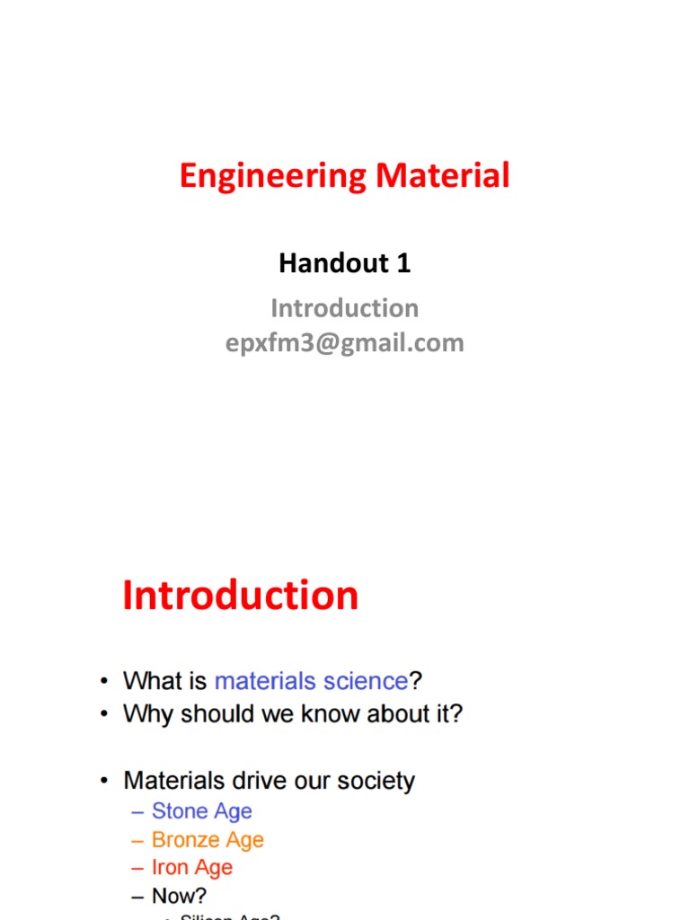 Engineering Material Handout Introduction | PDF | Materials Science ...