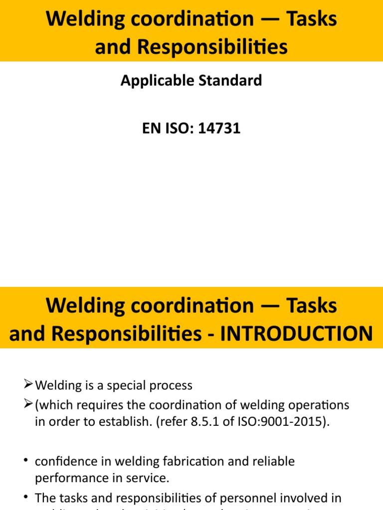 Welding Coordination-Tasks & Responsibilities | PDF | Welding ...