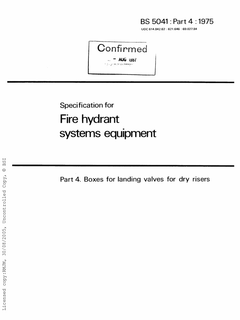 BS 5041-4-1975 Fire Hydrant Systems Equipment | PDF | Technology ...