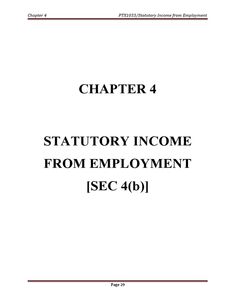 Chapter 4 Ptx1033/Statutory Income From Employment | PDF | Employment ...
