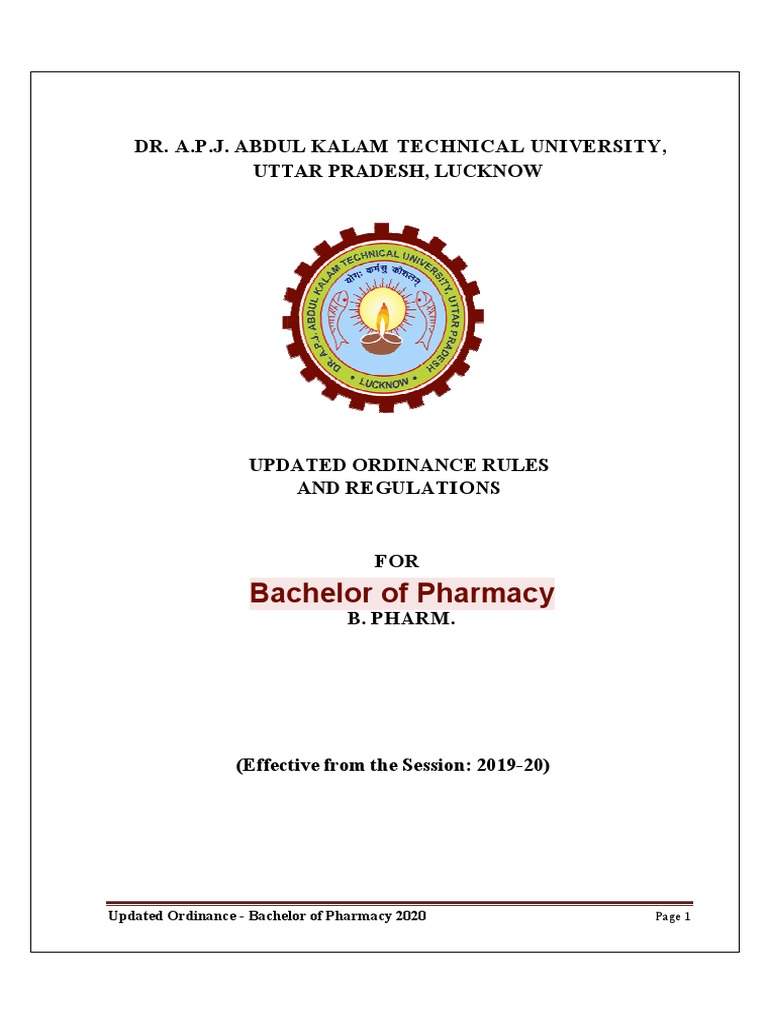 Bachelor of Pharmacy Ordinance 2020 | PDF | Human Resource Management ...