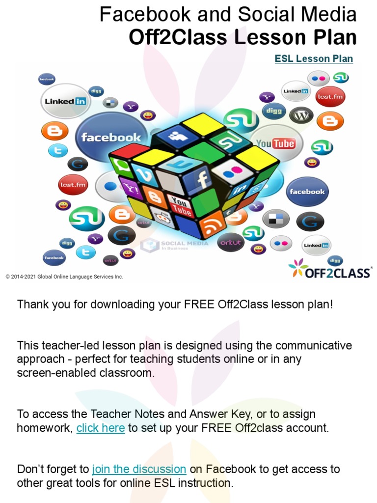 Off2Class Speaking Facebook and Social Media Lesson | PDF | Popular ...