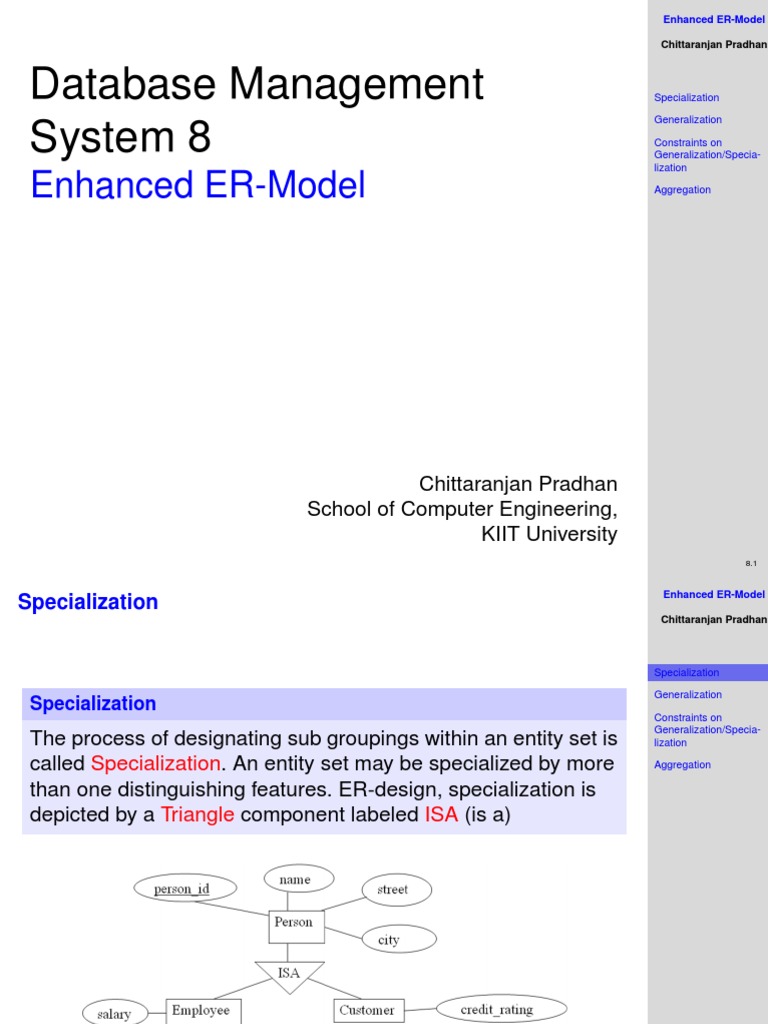 Database Management System 8: Enhanced ER-Model | PDF | Inheritance (Object Oriented Programming ...