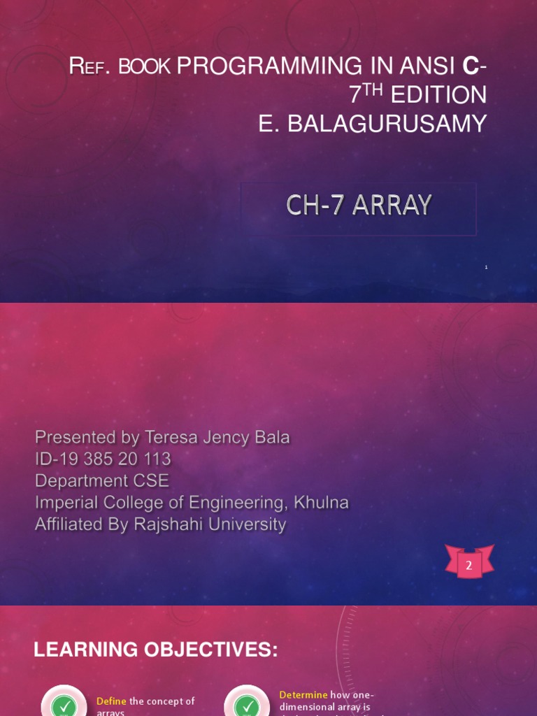 Array in C Programming | PDF | Computer Engineering | Computer Data