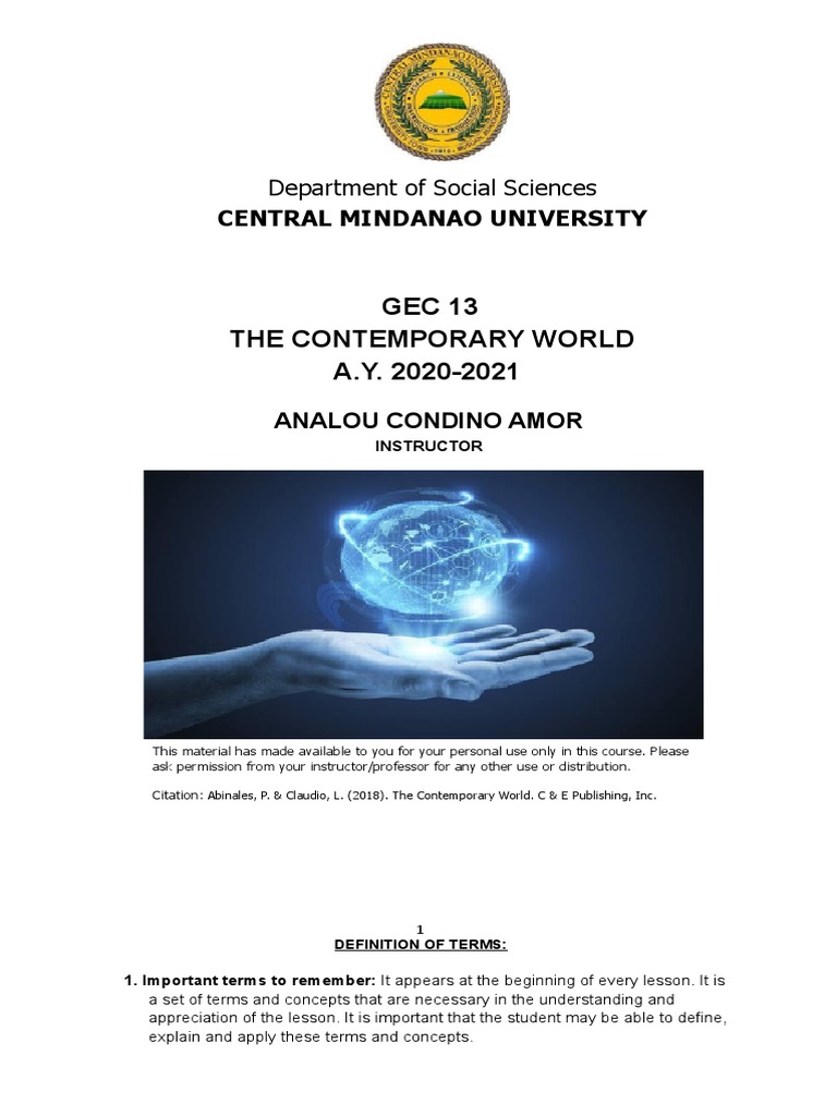 Lesson 1 - Handouts | PDF | Globalization