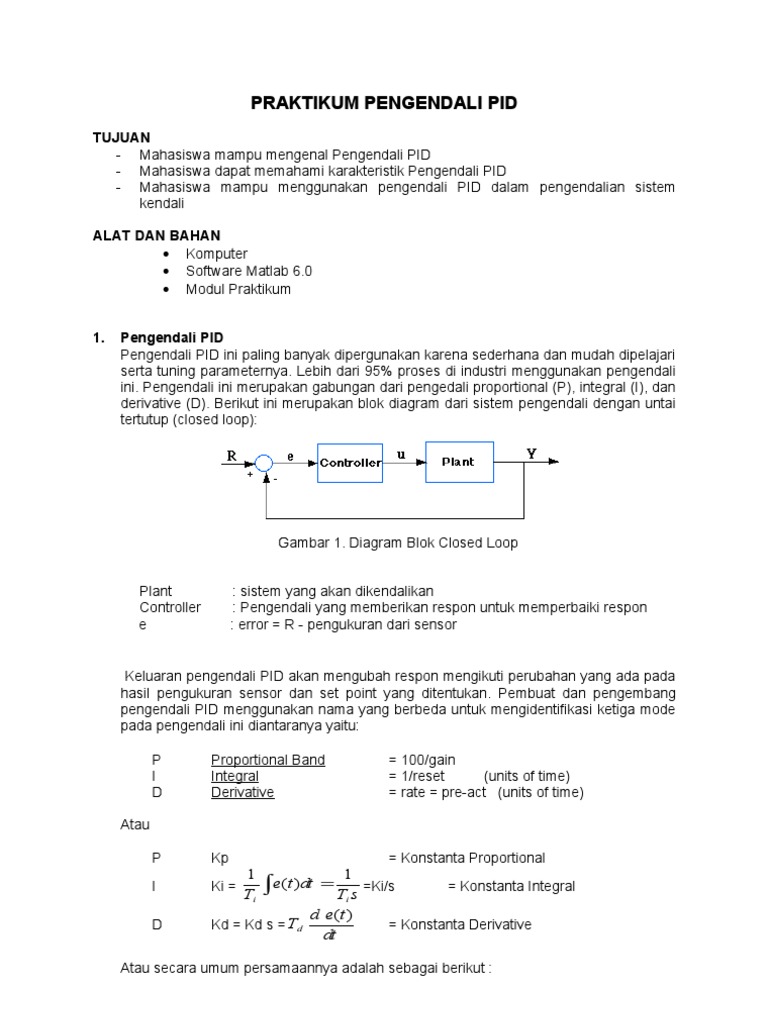 Praktikum Pengendali PID dengan Matlab | PDF | Sains & Matematika