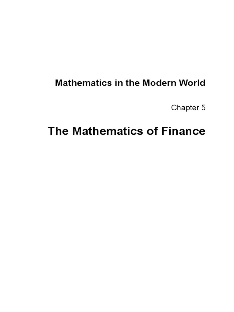 Mathematics of Finance Overview | PDF | United States Treasury Security ...