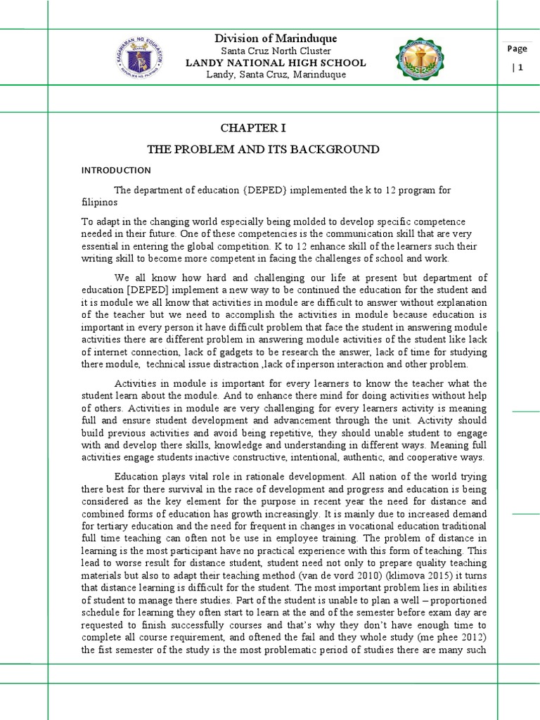 Problems Encountered by Grade 11 Students in Answering Module ...
