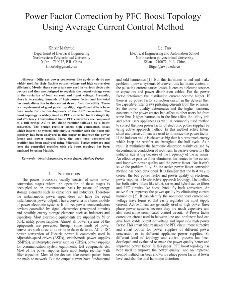Power Factor Correction by PFC Boost Top | PDF | Power Supply | Rectifier