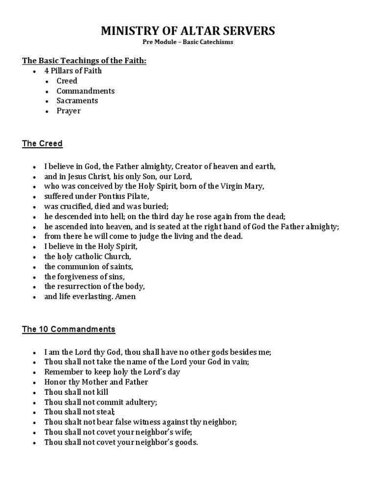 Ministry of Altar Servers Module | PDF | Eucharist | Mass (Liturgy)