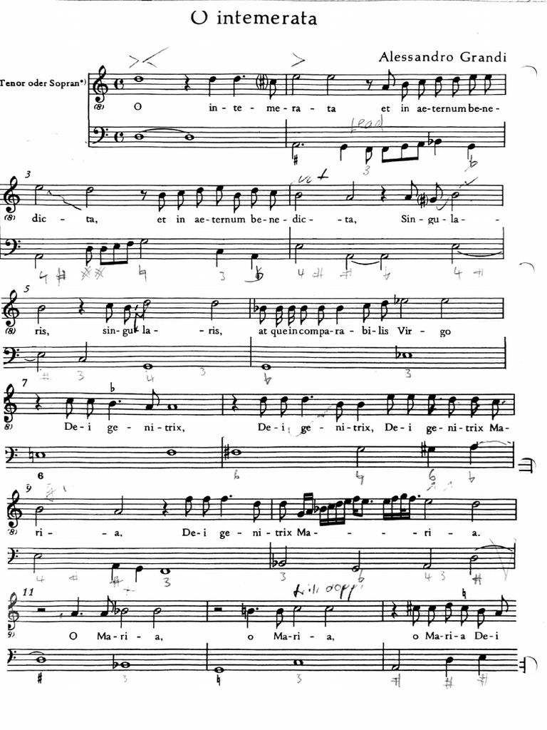Alessandro Grandi - O Intemerata | PDF