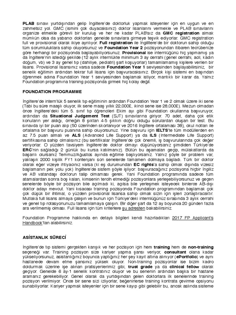 4 - PLAB Exams (PLAB Sinavlari) | PDF