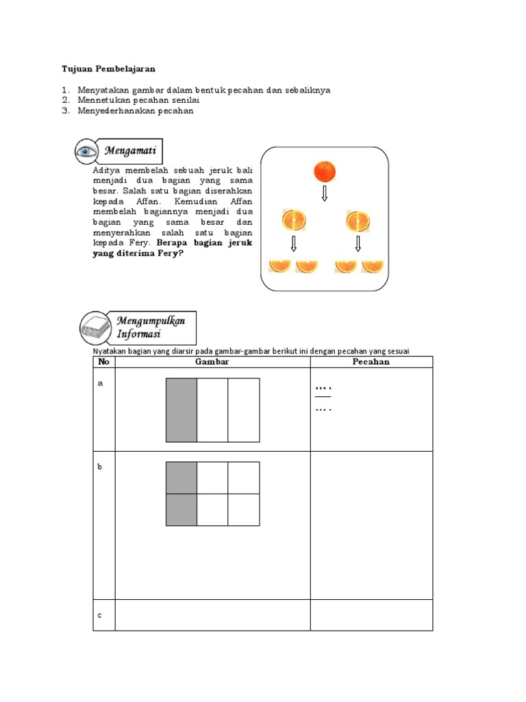 LKPD Pecahan 1 | PDF