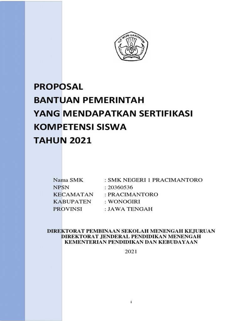 Proposal LSP SMK N 1 Pracimantoro 2021 Fix | PDF