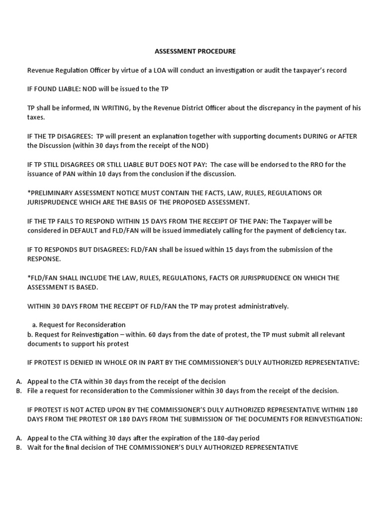 A Comprehensive Guide to Tax Assessment Procedures and Remedies ...