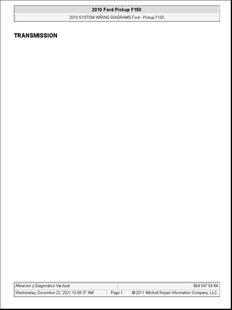 2010 Ford F150 Diagramas de Transmision | PDF | Ford F Series ...