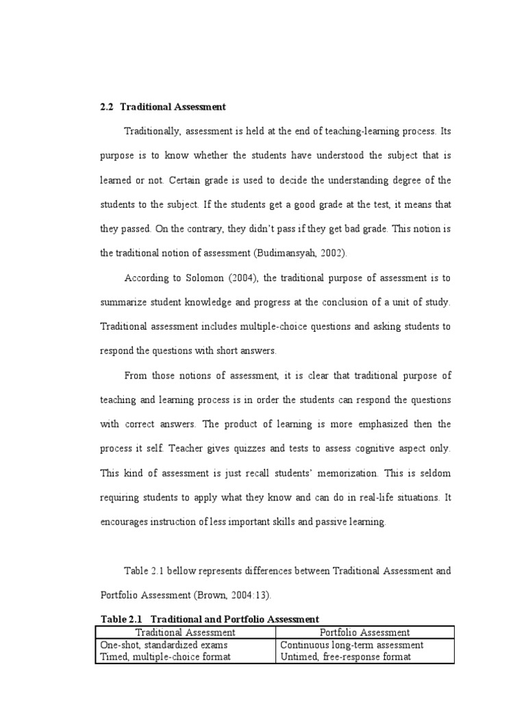 Traditional Assessment | Educational Assessment | Test (Assessment)