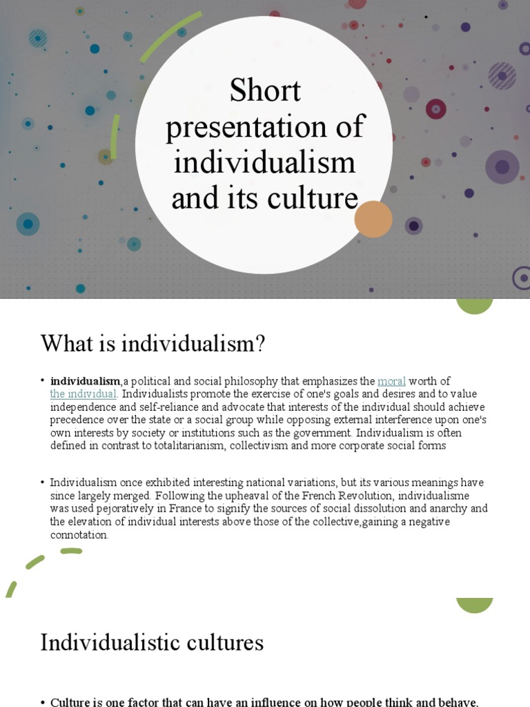 An Analysis of Individualism and its Impact on Cultural Traits ...