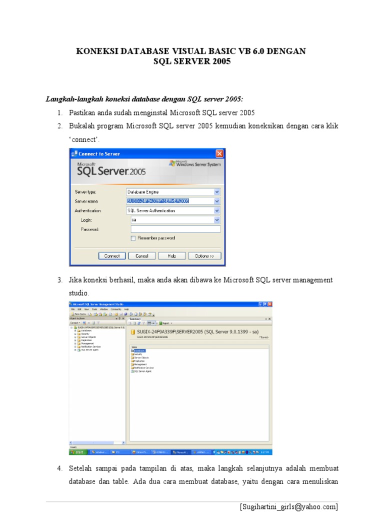 Koneksi Database Visual Basic VB 6 | PDF | Metode & Bahan Ajar | Komputer