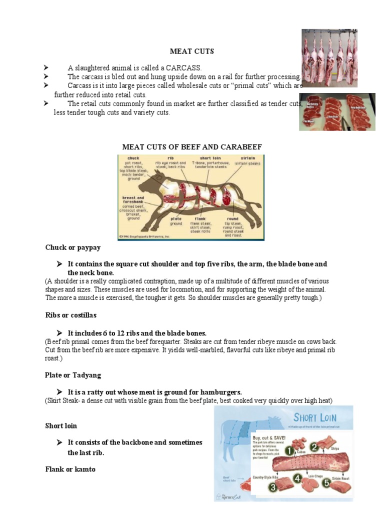 Understanding Meat Cuts and Types | PDF | Steak | Beef