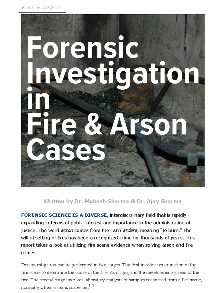 Forensic Investigation in Fire & Arson Cases | PDF | Scientific Method ...