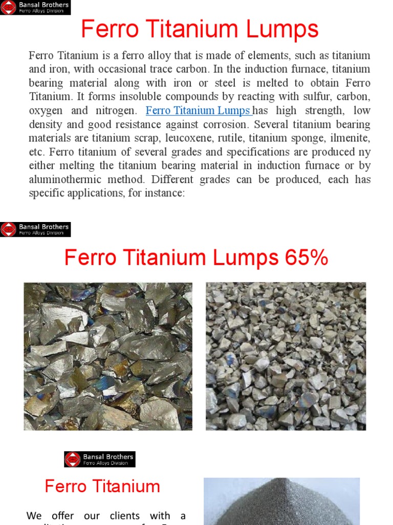 Ferro Titanium Lumps | PDF