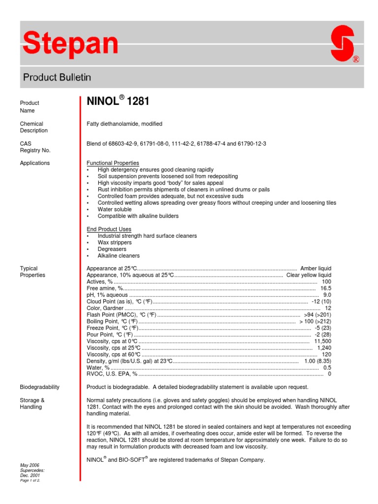 Ninol 1281: May 2006 Supercedes: Dec. 2001 | Download Free PDF | Water ...