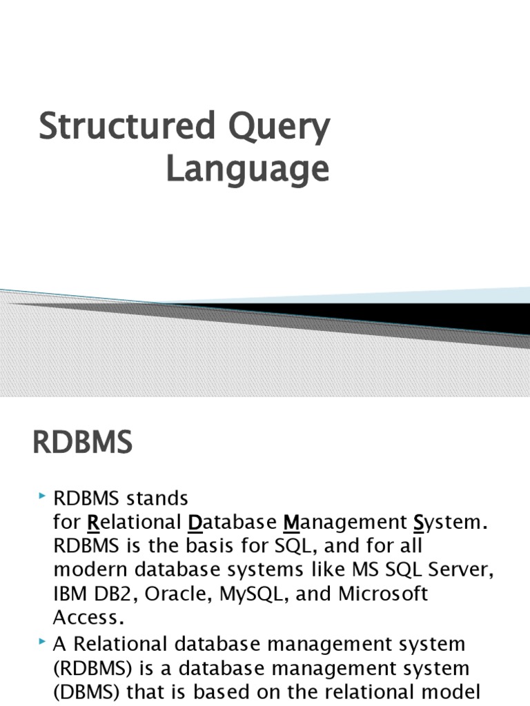 Structured Query Language | Download Free PDF | Relational Database ...