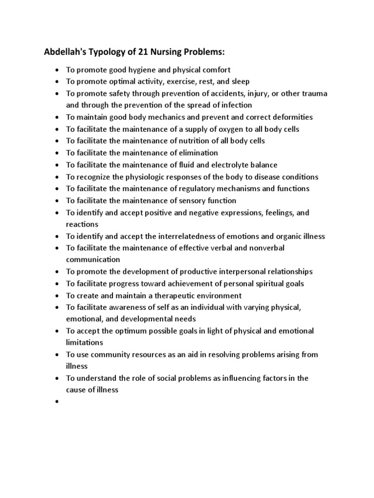 Abdellah 21 Nursing Problems | PDF | Nonverbal Communication ...