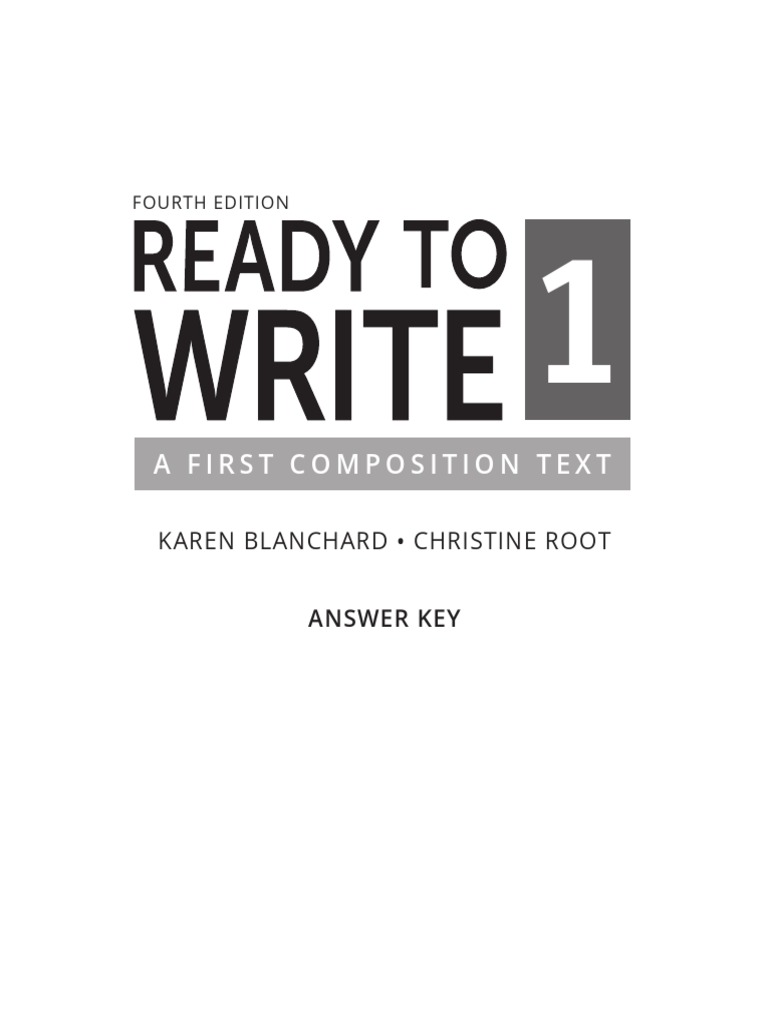 Ready To Write 1 Answer Key | PDF | Grammatical Number | Plural