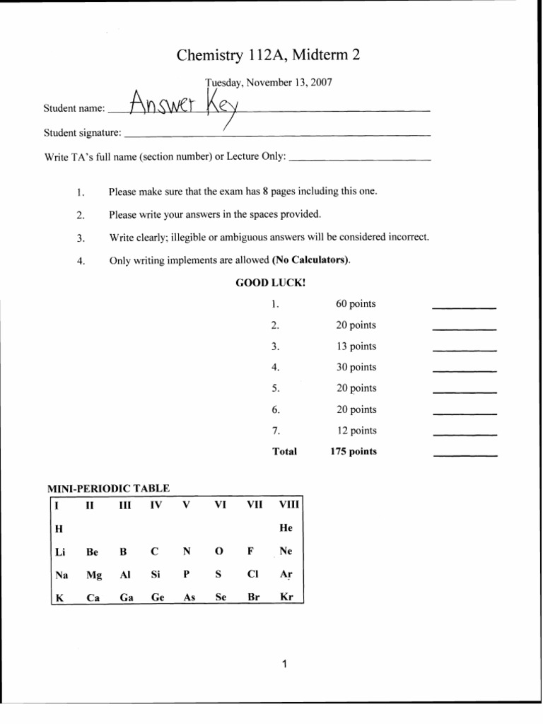 Midterm Answer Key | PDF