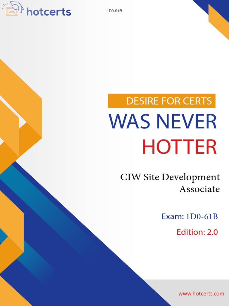CIW Site Development Associate Exam: 1D0-61B Edition: 2.0 | PDF | World Wide Web | Internet & Web