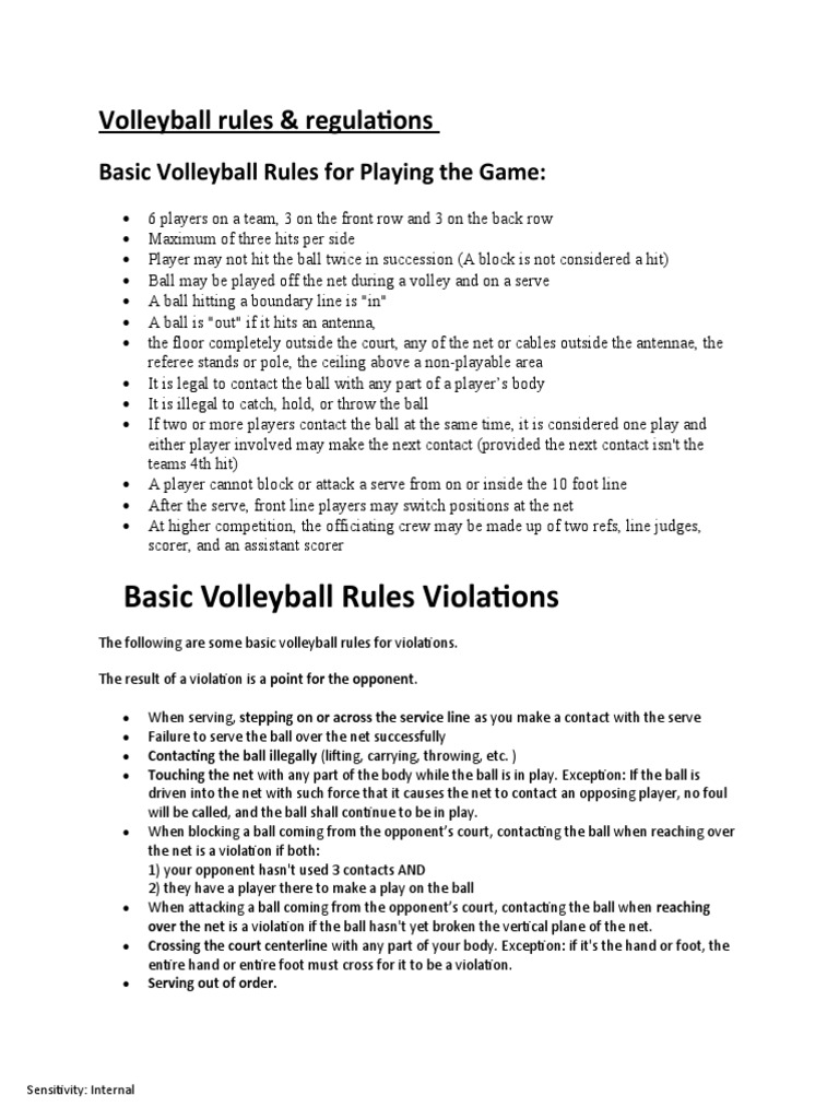 Volleyball Rules | PDF | Volleyball | Athletic Sports