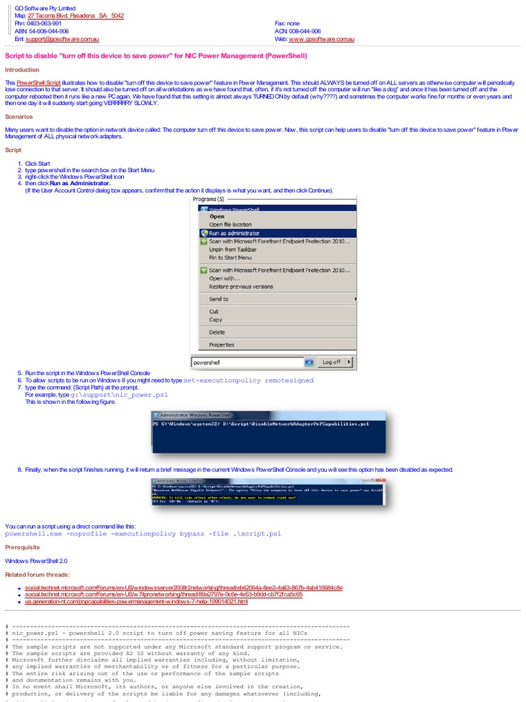 Script To Disable Turn Off This Device To Save | PDF | Command Line ... Script To Disable Turn Off This Device To Save | PDF | Command Line ...