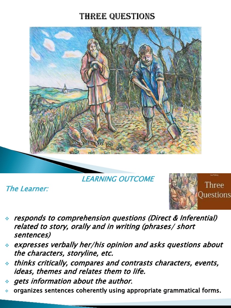 3 QUESTIONS Chapter-1,7th | PDF | Leo Tolstoy