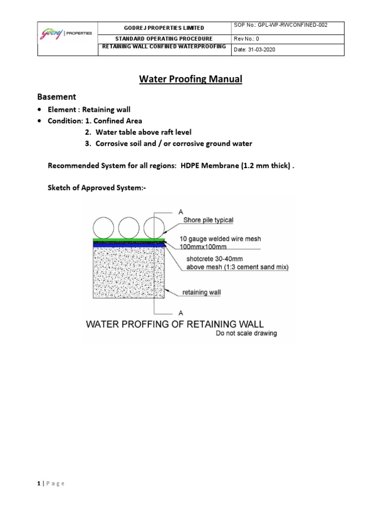 02 - Retaining Wall Confined Waterproofing | PDF | Concrete ...