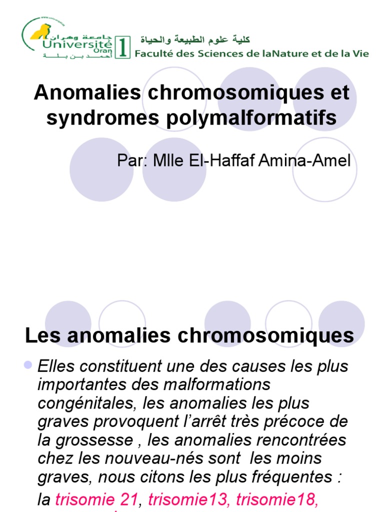 Anomalies Chromosomiques Et Syndromes Polymalformatifs | PDF | Maladie ...