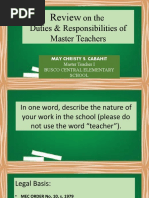 Duties and Responsibilities of Master Teacher 1 and MT - 2. | PDF ...