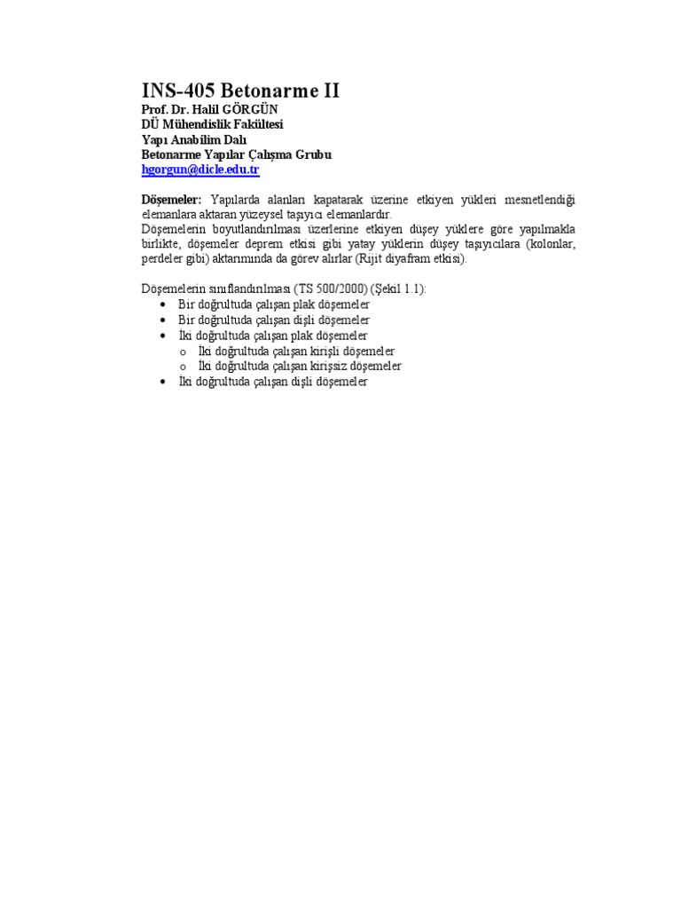 1 Hafta 2-Dosemeler | PDF