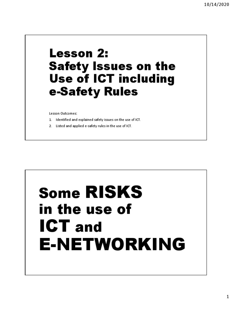 ICT Safety and E-Safety Rules | PDF | Computer Network | Educational ...