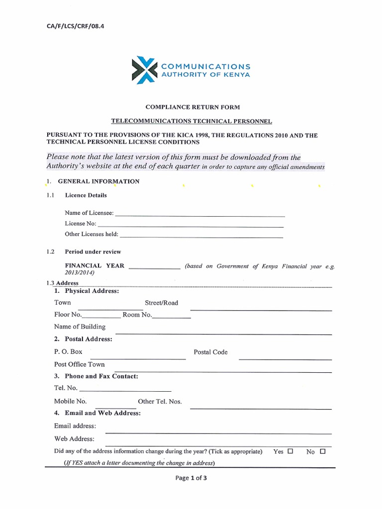 Technical - Personnel - TP - Compliance - Return-Form-Revised-2019 | PDF