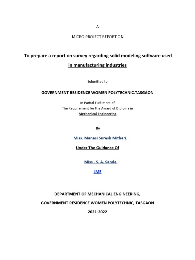 SMO Microproject | PDF | Computer Aided Design | 3 D Computer Graphics