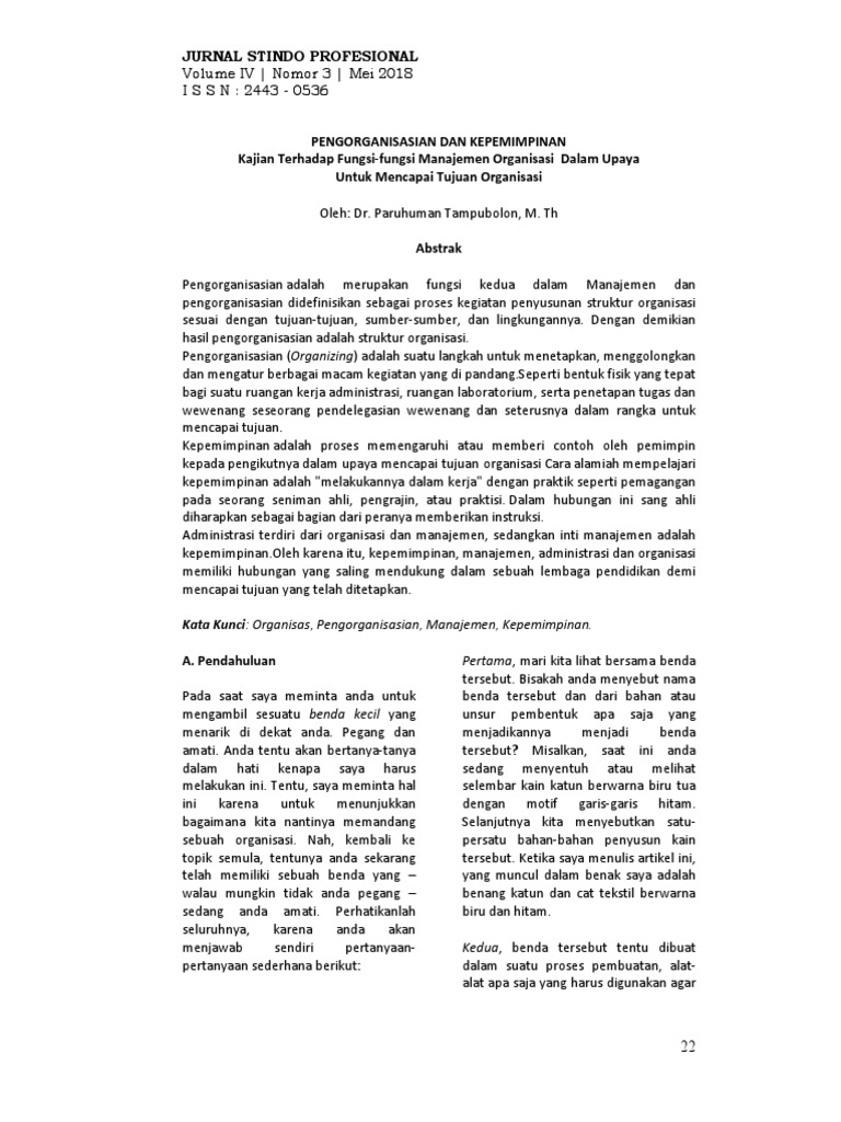 Pengorganisasian dan Kepemimpinan dalam Manajemen | PDF