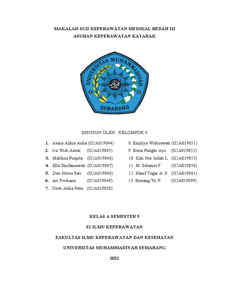 Makalah SGD Askep Katarak KMB 3 Kelompok 4a | PDF