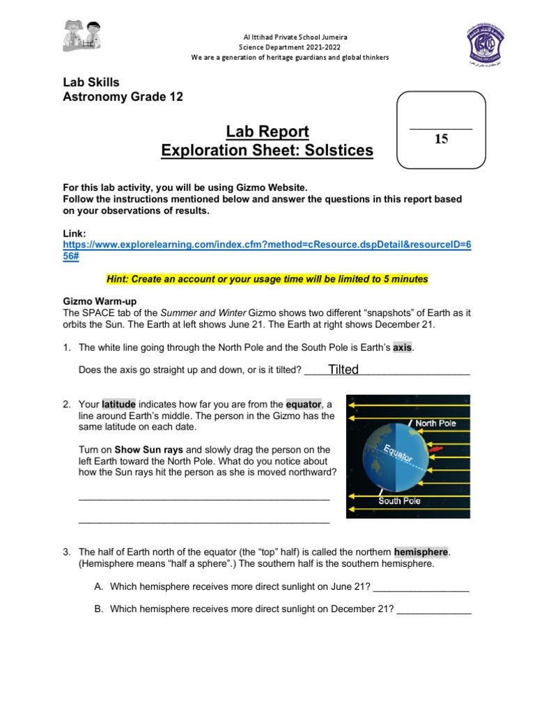 Lab - Motion of Celestial Bodies | Download Free PDF | Earth | Equator