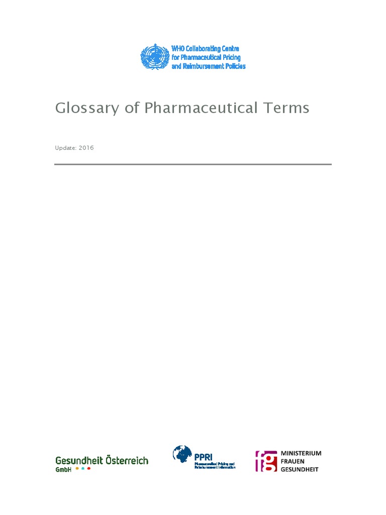 Glossary of Pharmaceutical Terms | PDF | Clinical Trial | Cancer