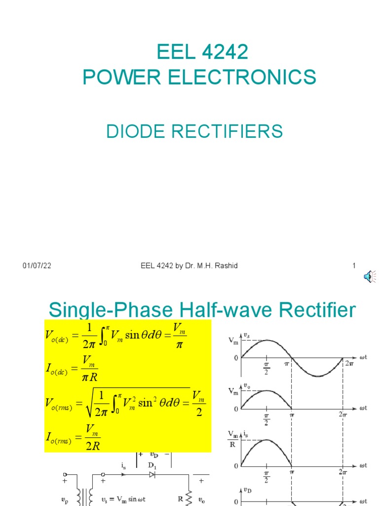 Lecture - 3 Diode Rectifiers | PDF | Rectifier | Force Lecture - 3 Diode Rectifiers | PDF | Rectifier | Force