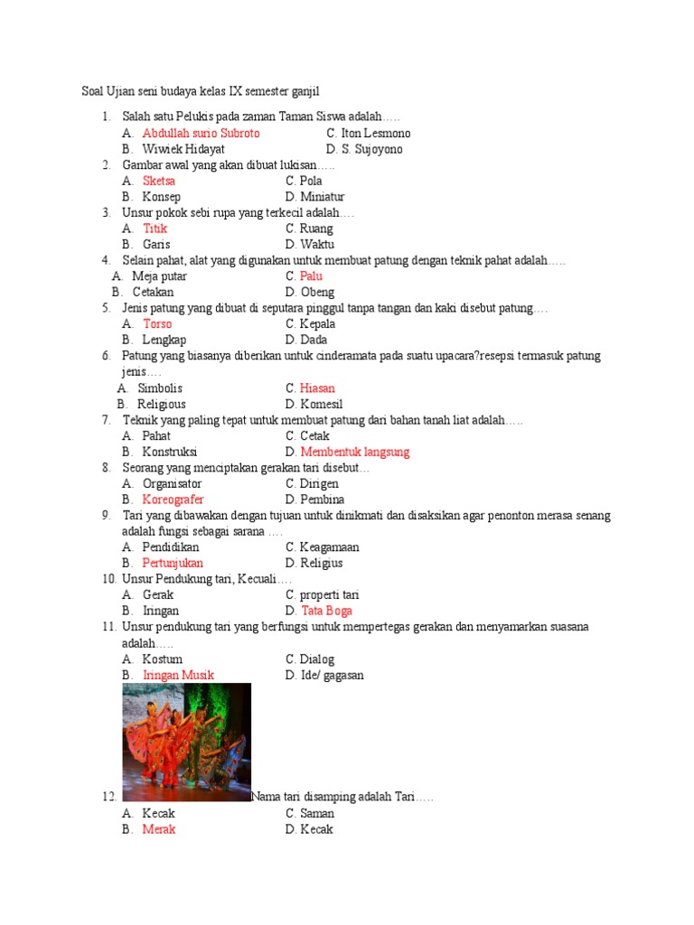 Sudah 8. Soal Pas SBD 9 | PDF
