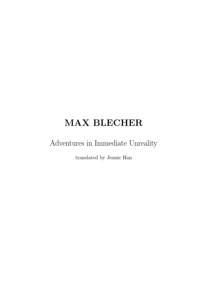 Max Blecher: Adventures in Immediate Unreality | PDF | Odor